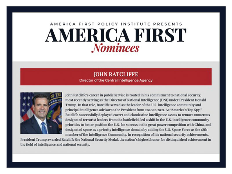 America First Nomination: John Ratcliffe | Nomination Bio | Criminal ...