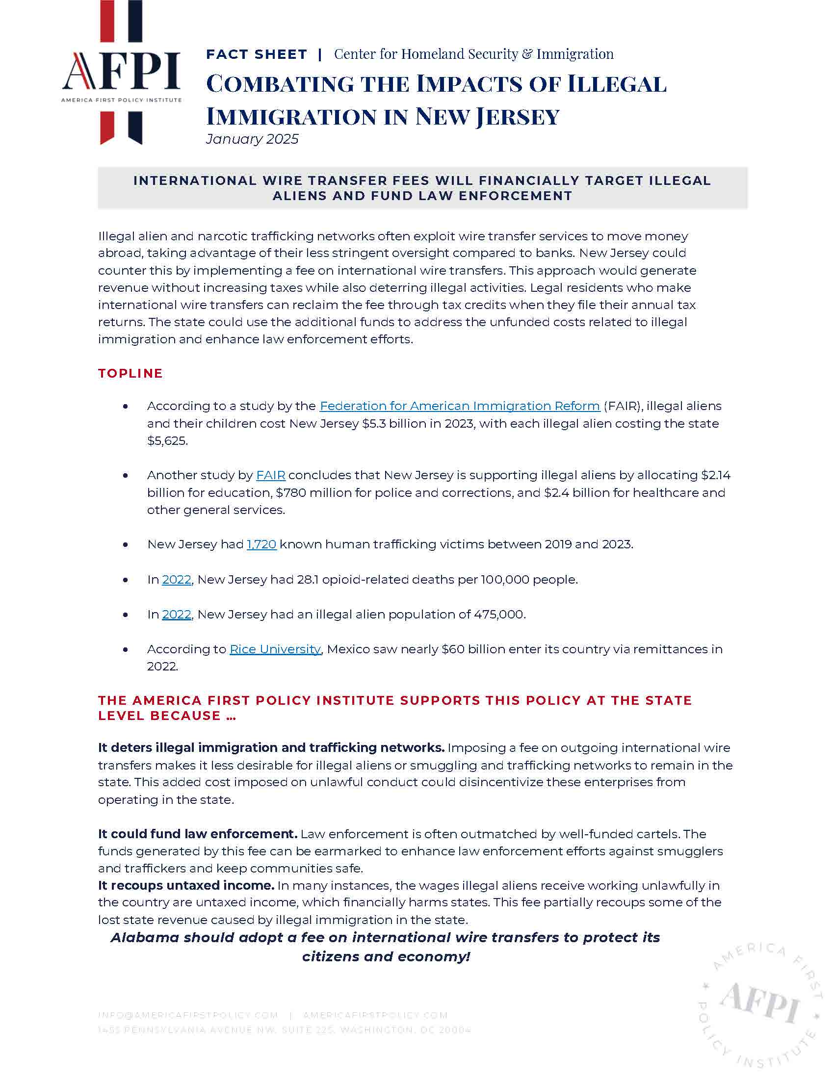 Combating the Impacts of Illegal Immigration in New Jersey | Fact Sheet ...