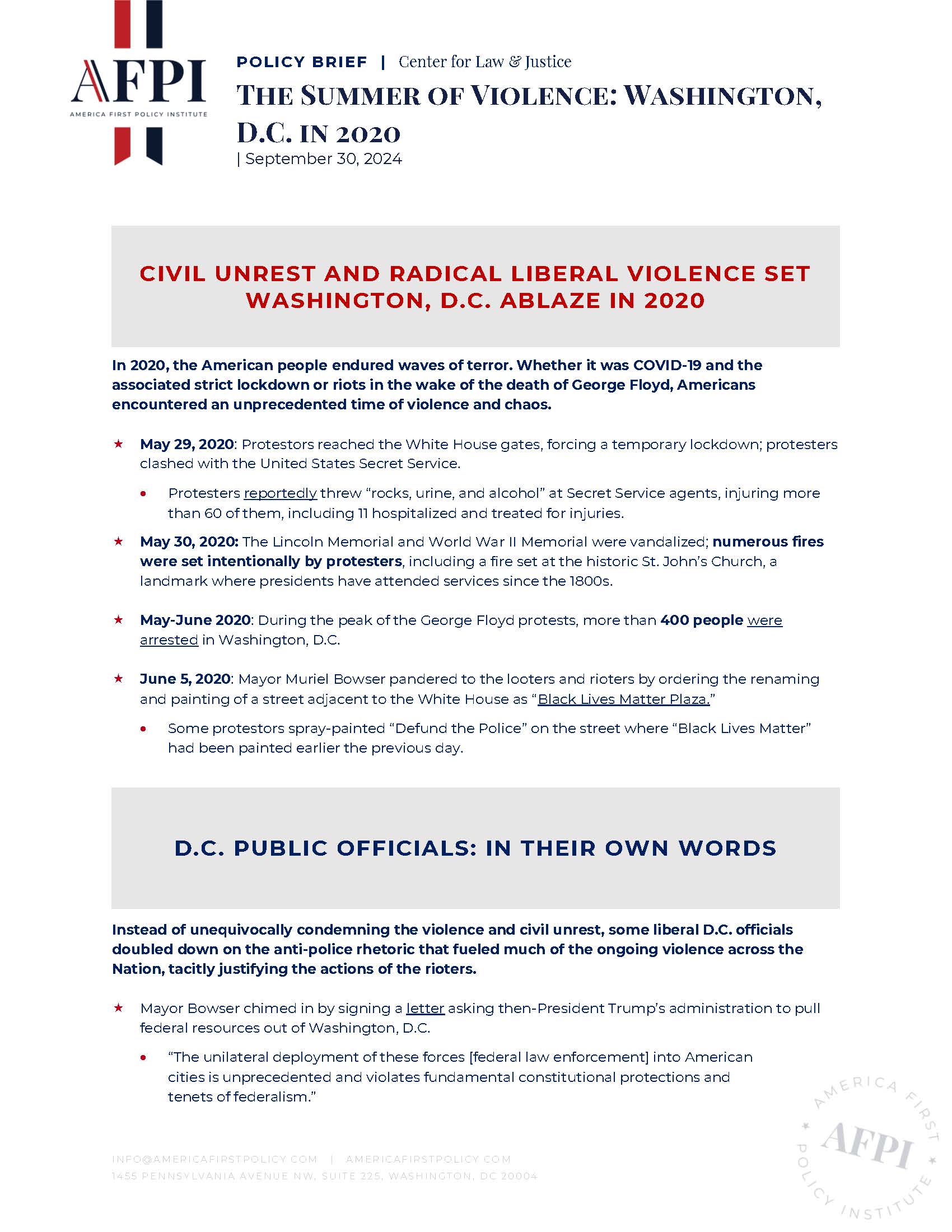 The Summer of Violence: Washington, D.C. in 2020 | Policy | Law & Order