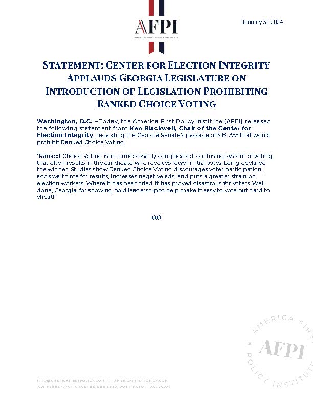 Statement: Center for Election Integrity Applauds Georgia Legislature ...
