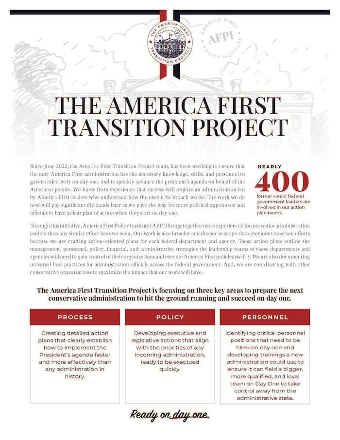 The America First Transition Project Introduction | Policy | Government
